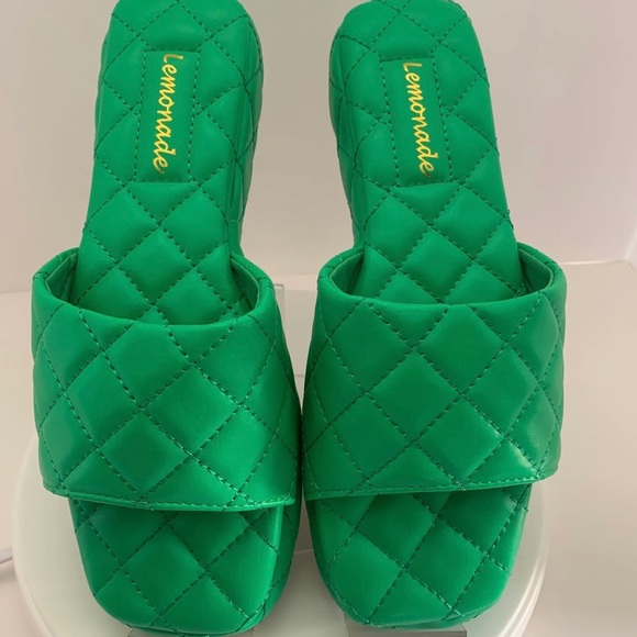 Shoes | Green Quilted Slides | Poshmark